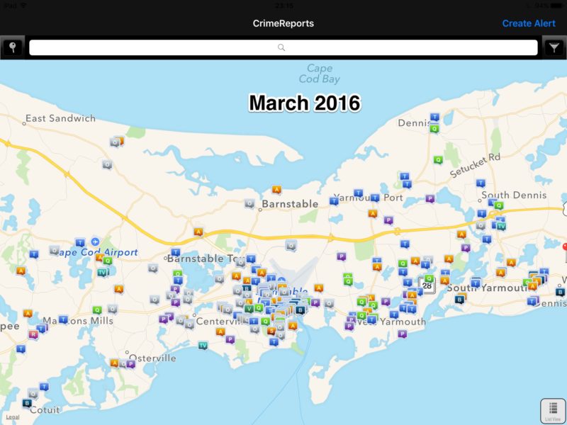 Mid-Cape Crime Map [March 2016] – Cape Cod Security Patrol Services