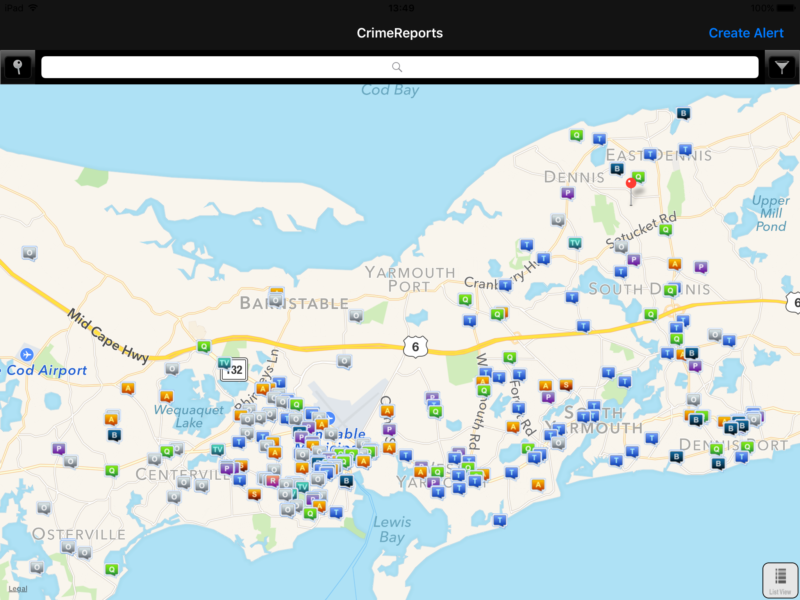 Mid-Cape Crime Map [April 2016] – Cape Cod Security Patrol Services
