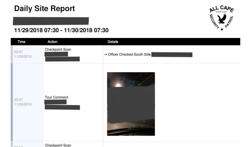 Real Time Reporting & Notifications – Cape Cod Security Patrol Services